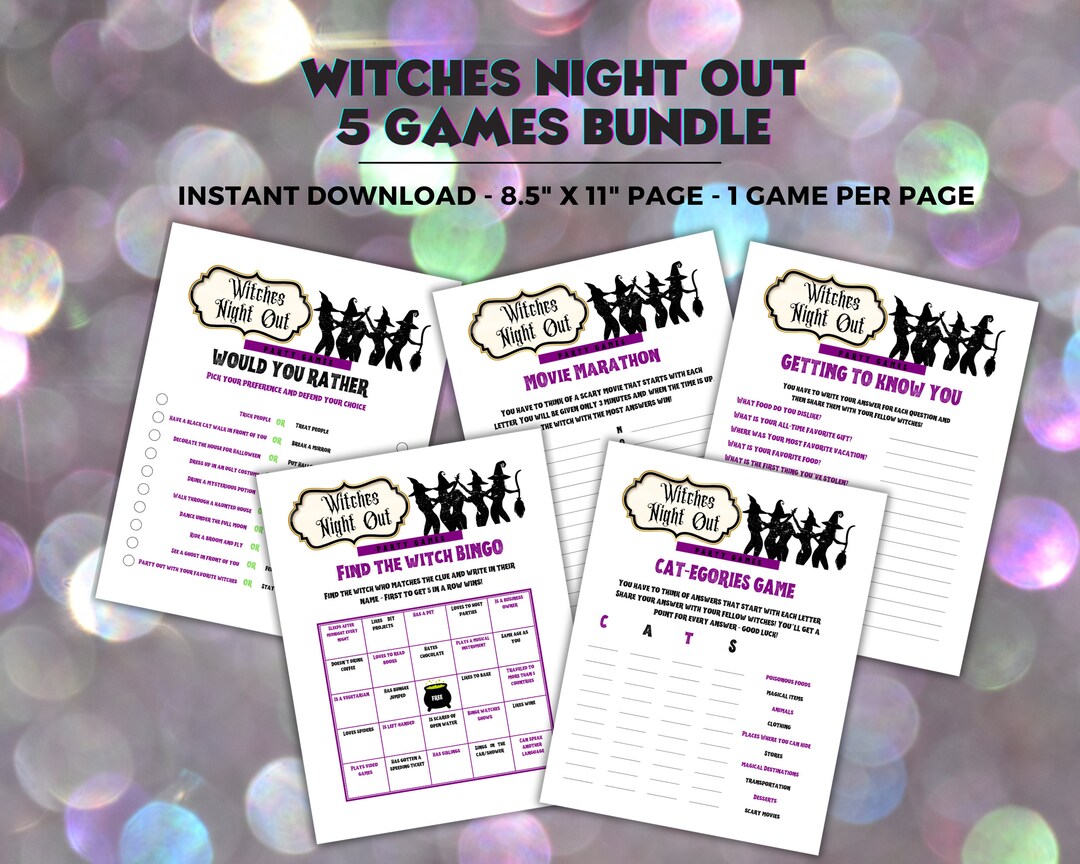 Witches Night Out 5 Games Bundle, Witch Bachelorette Games, Moms Night ...
