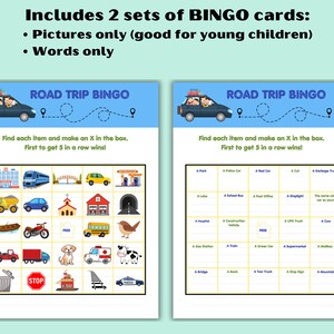 Kids Road Trip Bingo, Car Scavenger Hunt, Car Trip Games for Kids, Fun ...