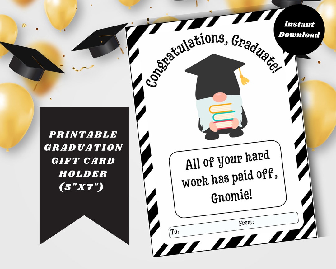 Printable Graduation Gift Card Holder, Doctoral Graduation Gift ...