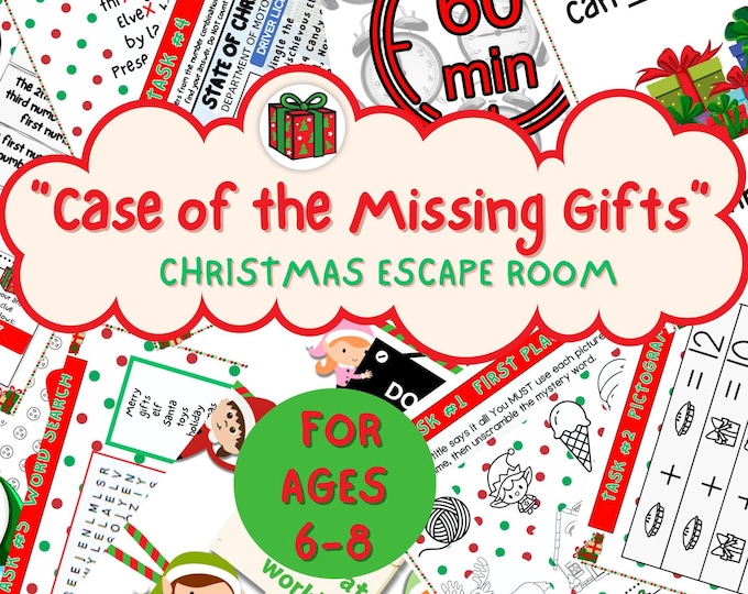 Christmas Escape Room Kids| Christmas Escape Room Kit| Printable Escape ...