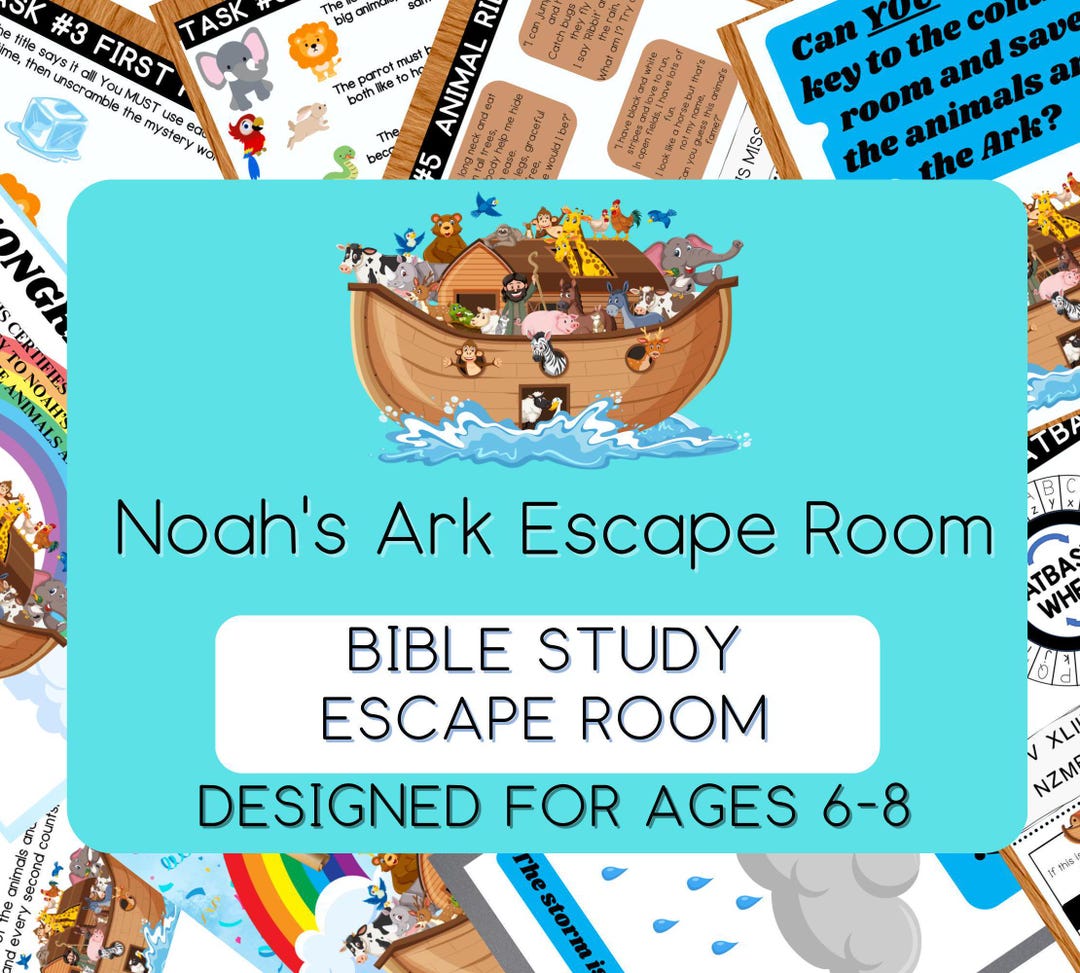 Noah's Ark Escape Room for Ages 6-8, Noah's Ark Activity, Printable ...