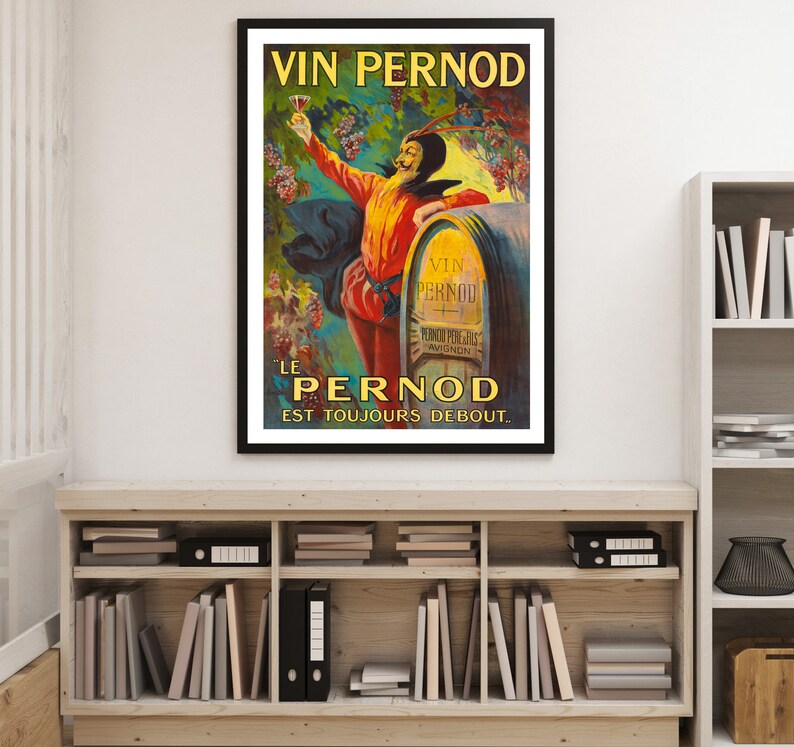 Vin Pernod Vintage Food&drink Poster Art Deco, Canvas Print, Gift Idea ...