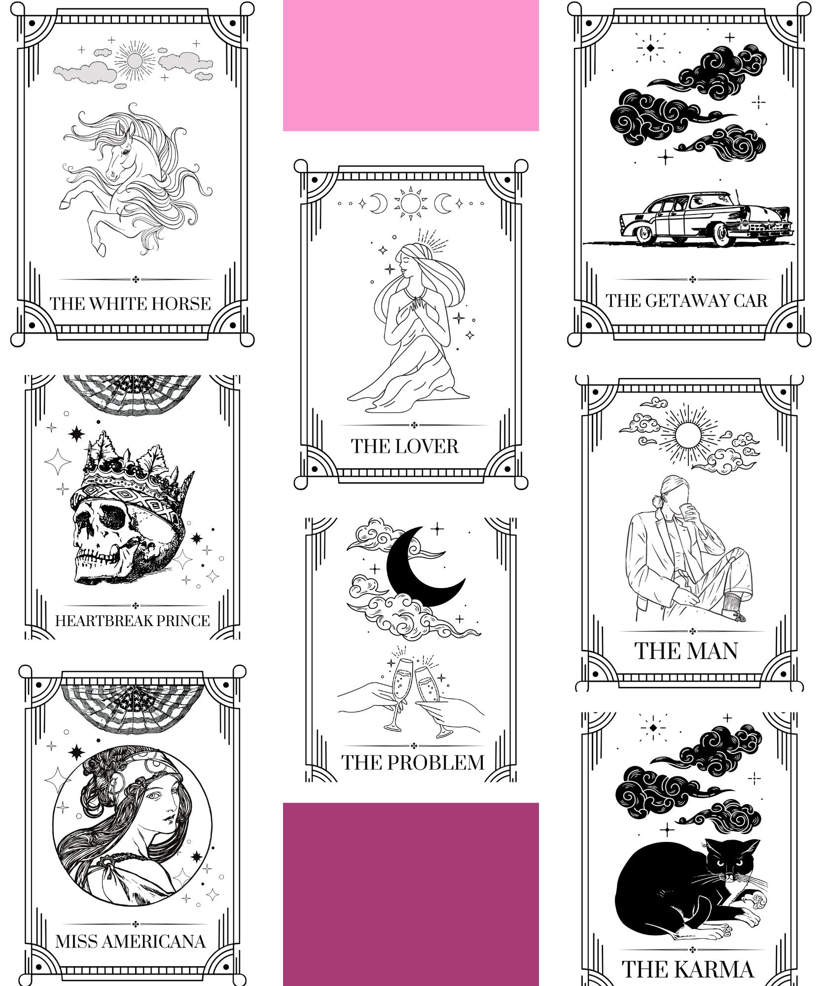 Taylor Swift Tarot Card Poster Set Digital Download - Etsy