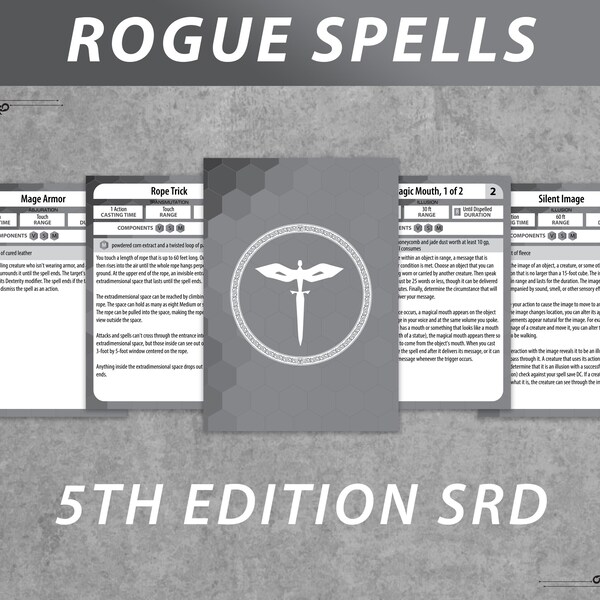 Dnd 5e Rogue Cards - Etsy