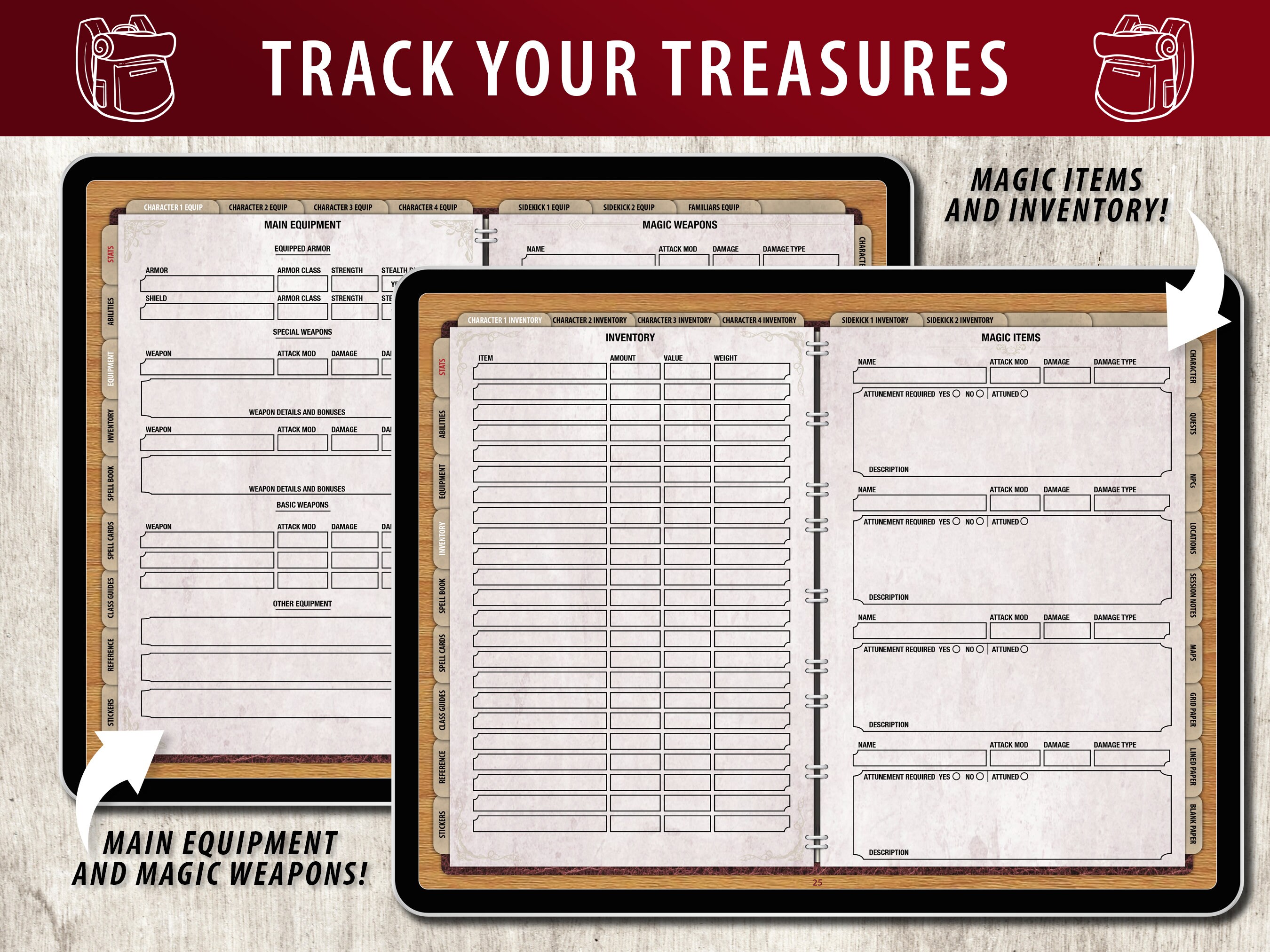 Dnd Character Sheet, Dnd Spell Cards, Dnd Tracker, Dnd Journal Digital ...