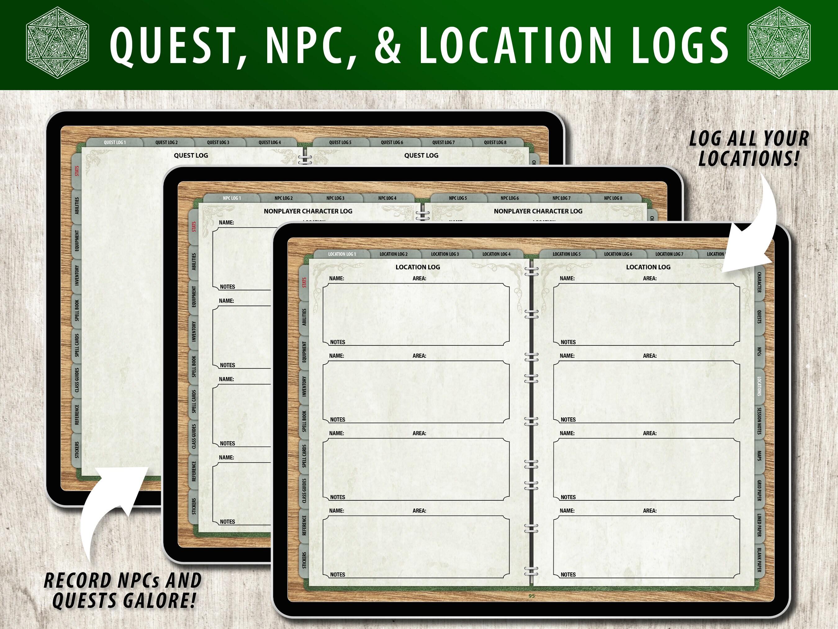 Dnd Character Sheet, Dnd Spell Cards, Dnd Tracker, Dnd Journal Digital ...