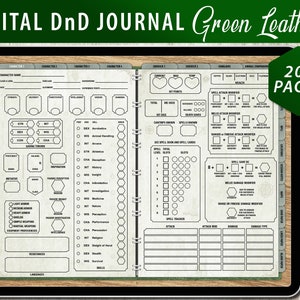 Dnd Character Sheet, Dnd Spell Cards, Dnd Tracker, Dnd Journal Digital ...