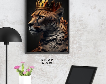 Cheetah Running Digital Art Print Cheetah Safari Animal Digital ...