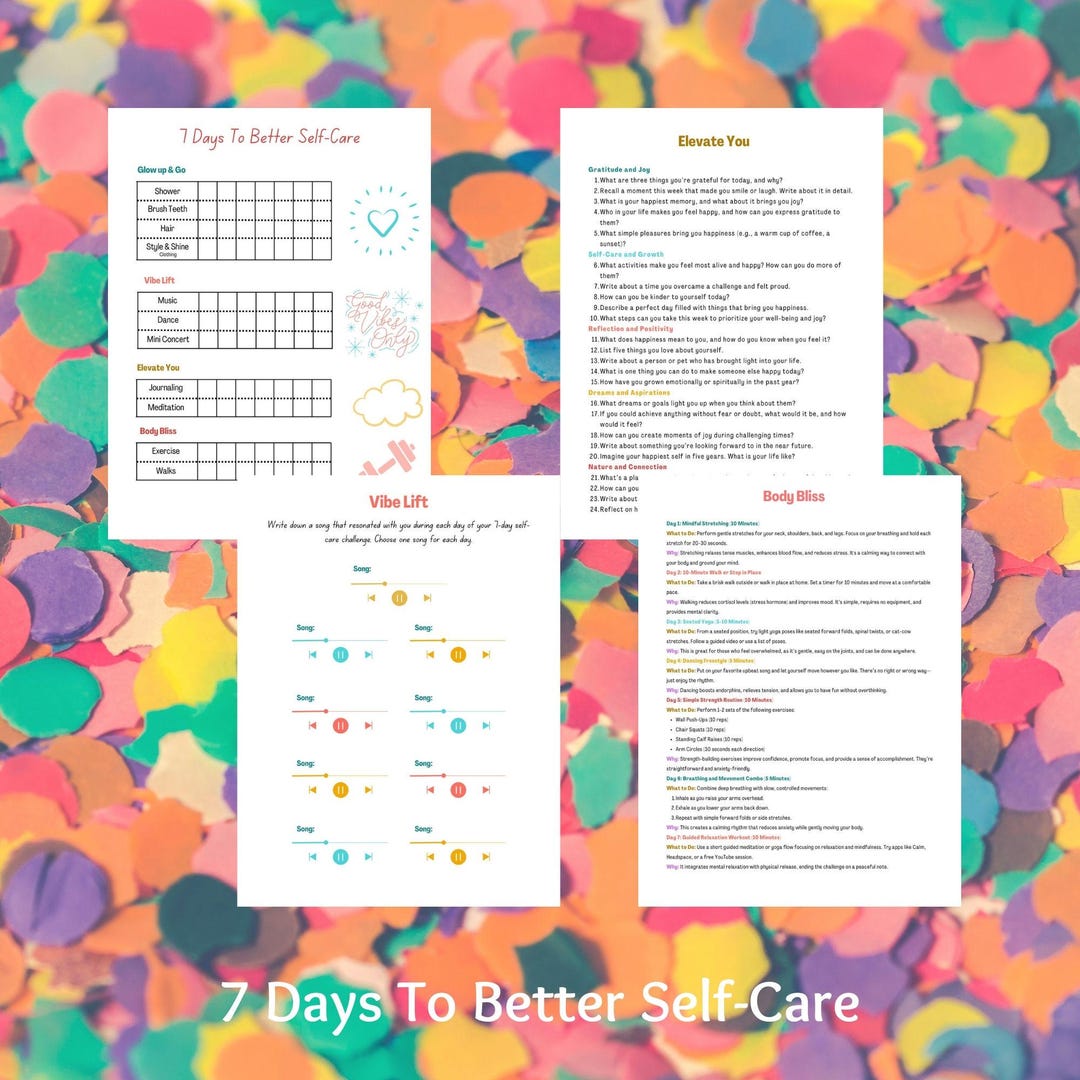 7-day Self-care Challenge | Improve Your Well-being in One Week - Etsy