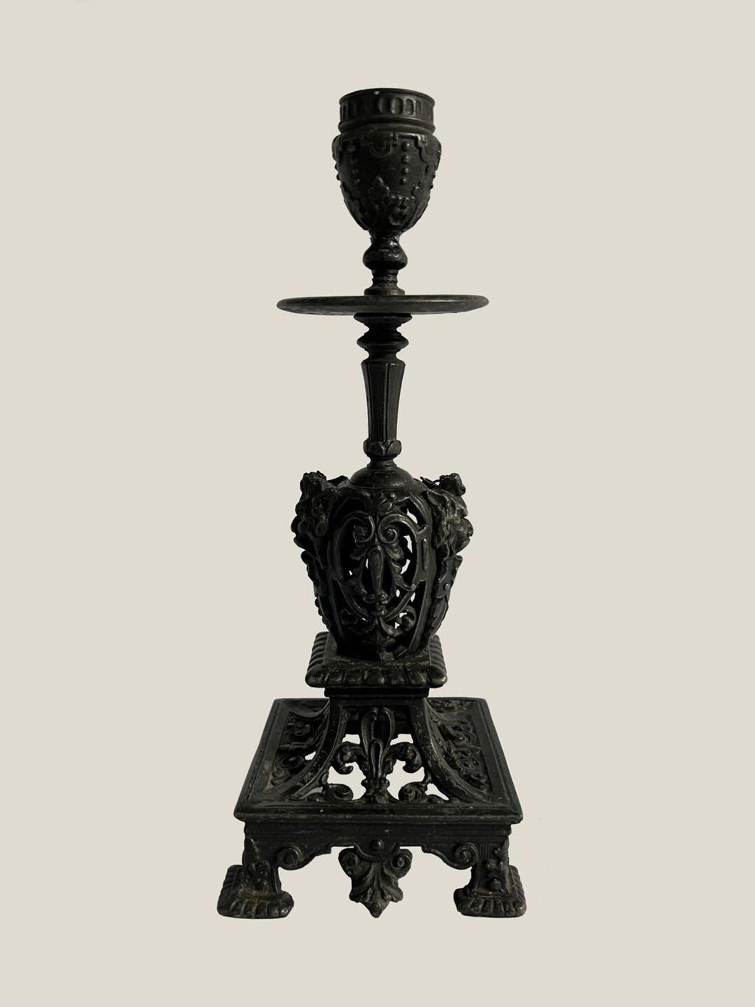 Victorian Iron Candlestick - Etsy