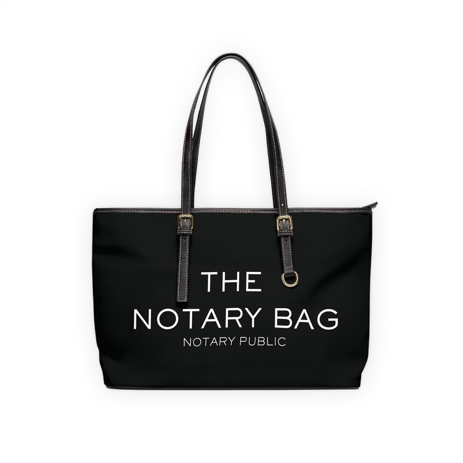 Notary Public Tote Bag: Custom Leather Work Bag for Loan Signing Agents ...