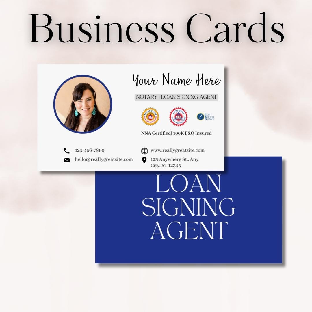 Modern Notary Public Business Card Template: Editable Canva Design ...