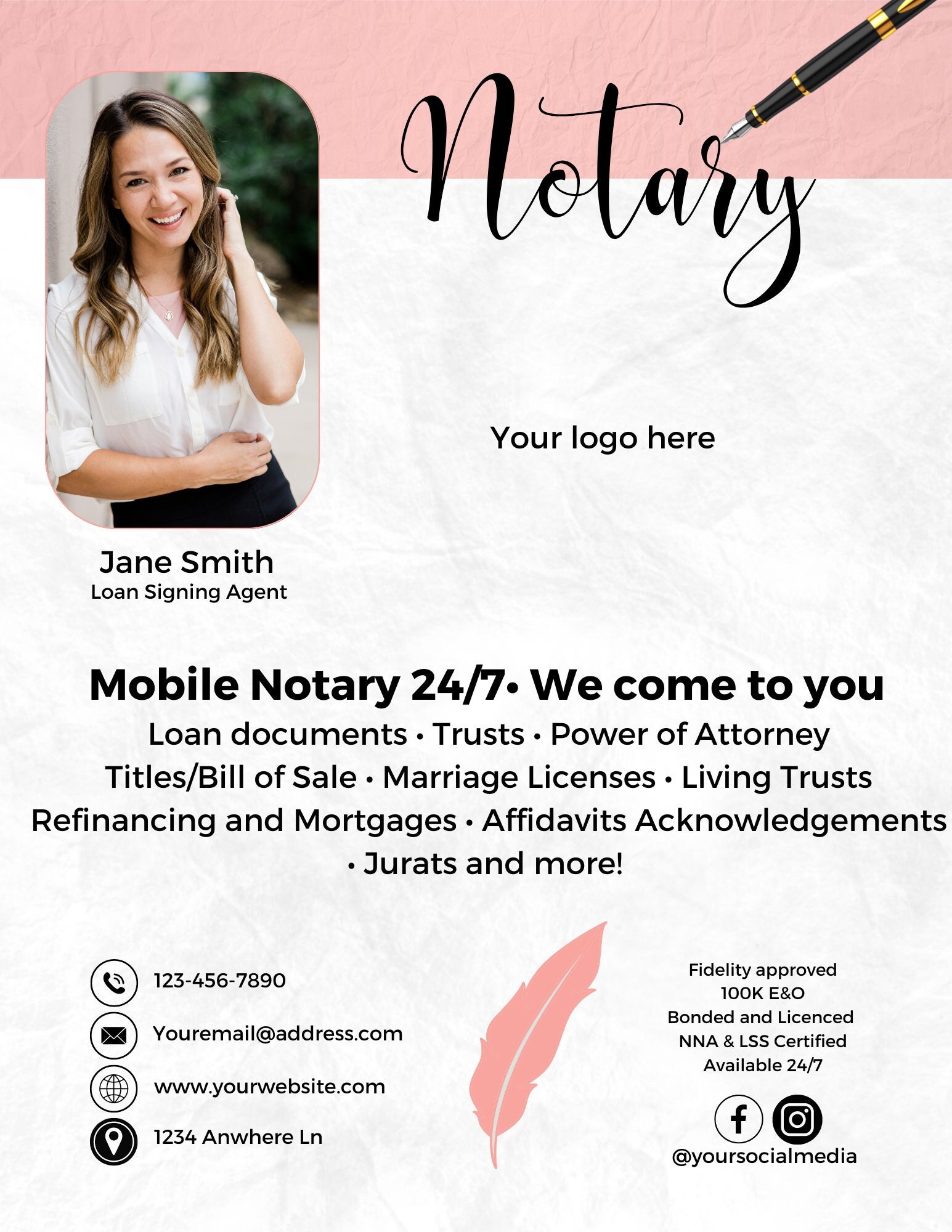 Notary Flyer Notary Signing Agent Branding Notary Signing - Etsy
