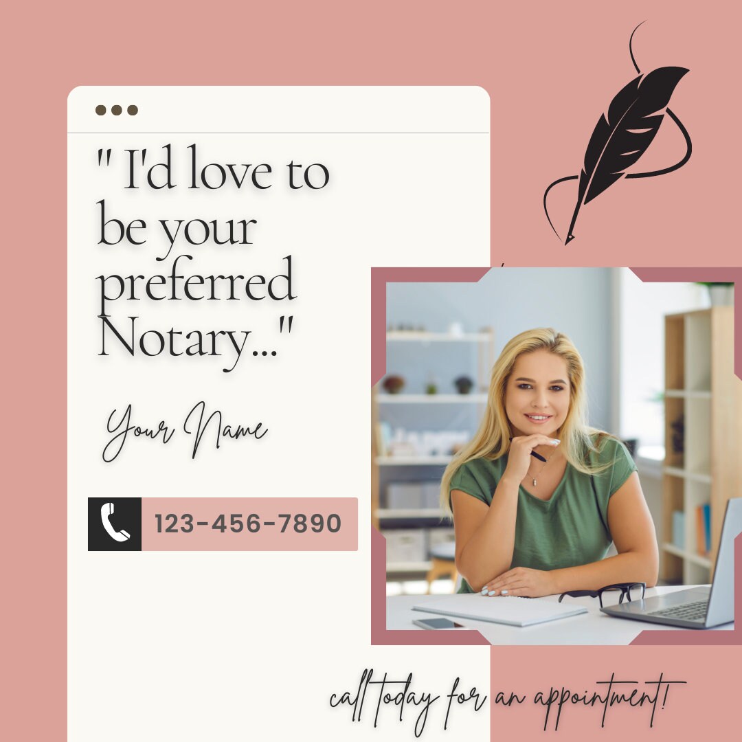 30 Notary Social Media Templates: Canva Marketing Posts (digital ...