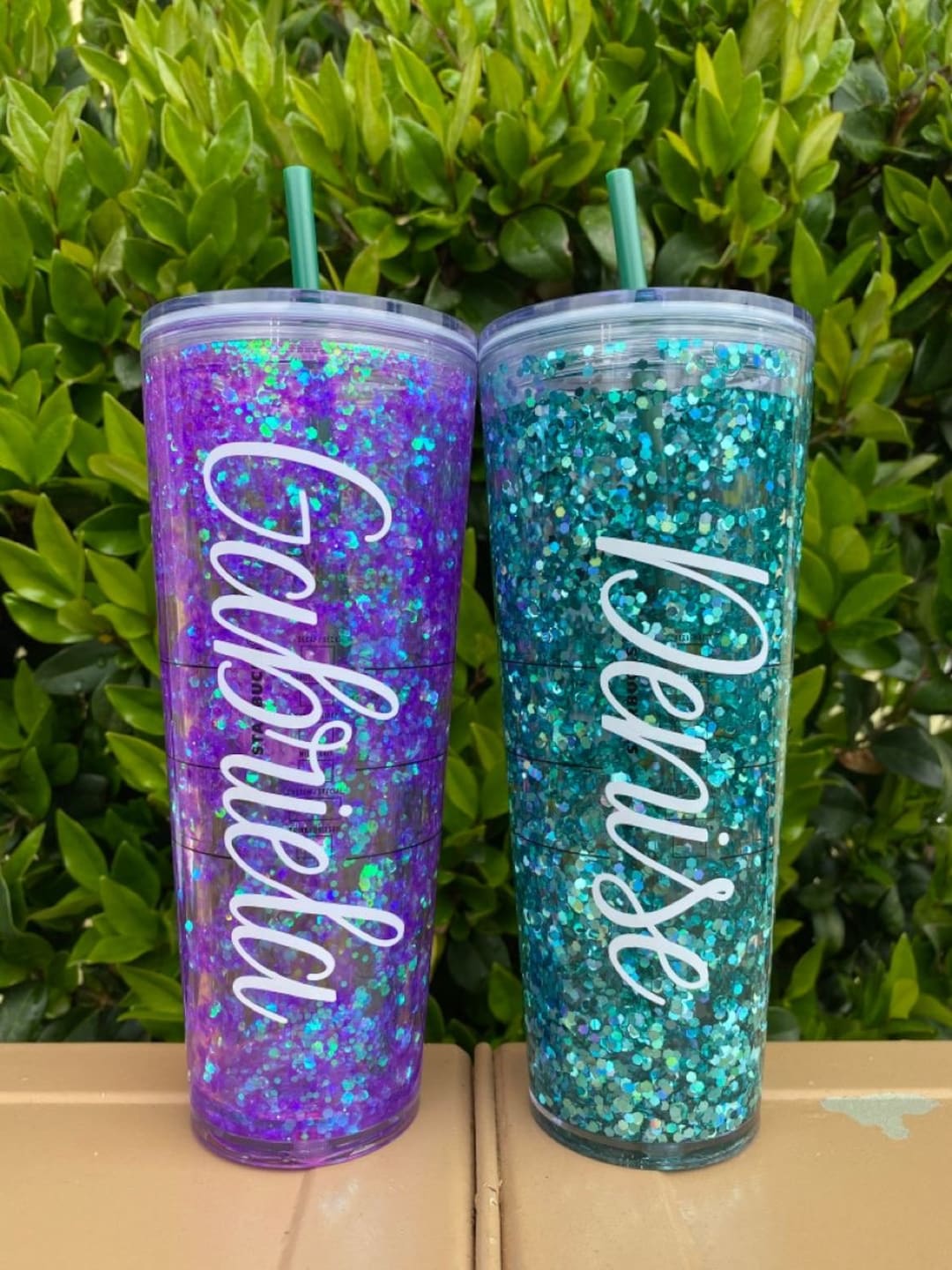 Custom Starbucks Glitter Tumblers - Etsy