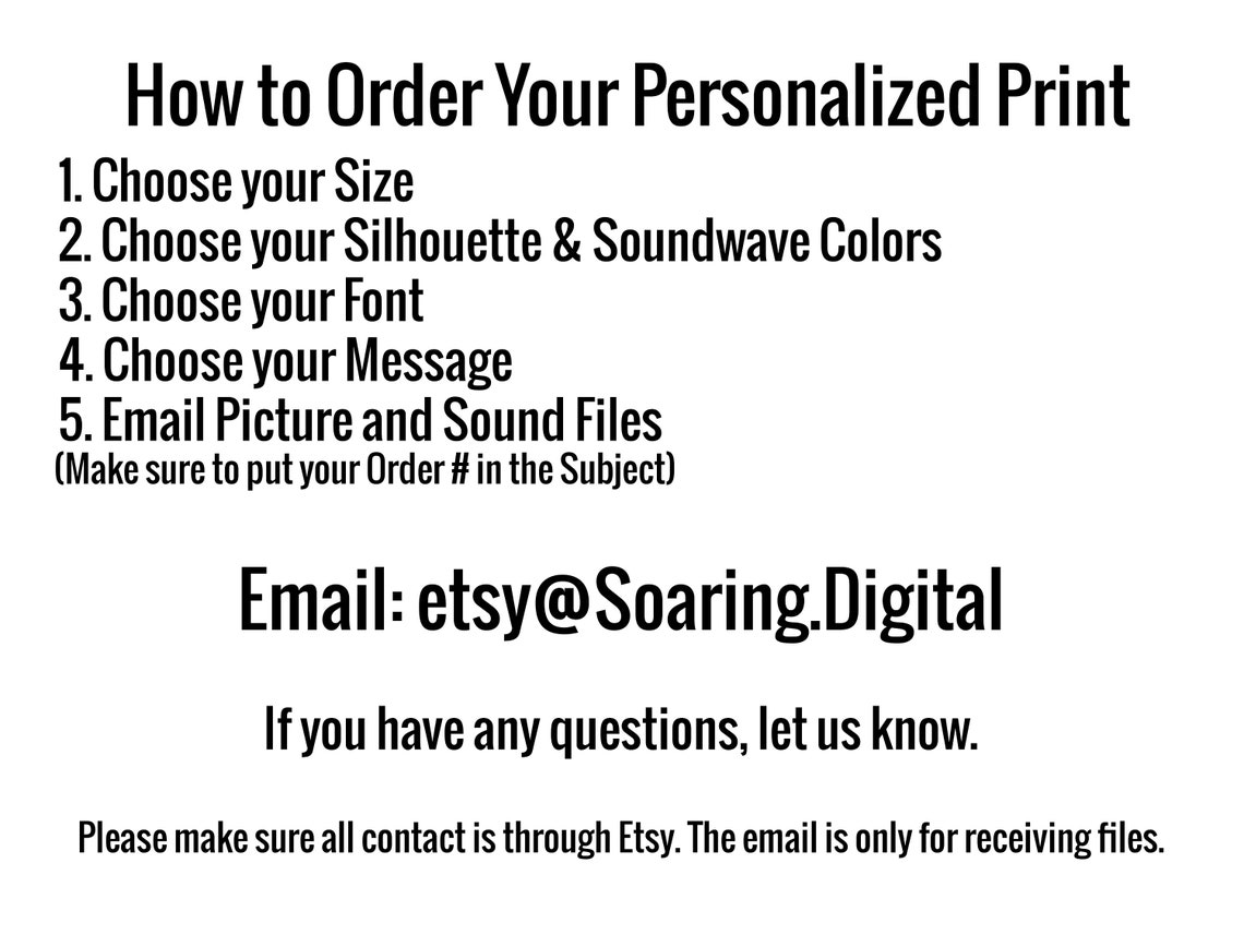 Heartbeat Soundwave & Silhouette Digital Print - Personalized Gift for ...