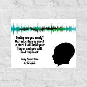Heartbeat Soundwave & Silhouette Digital Print - Personalized Gift for ...