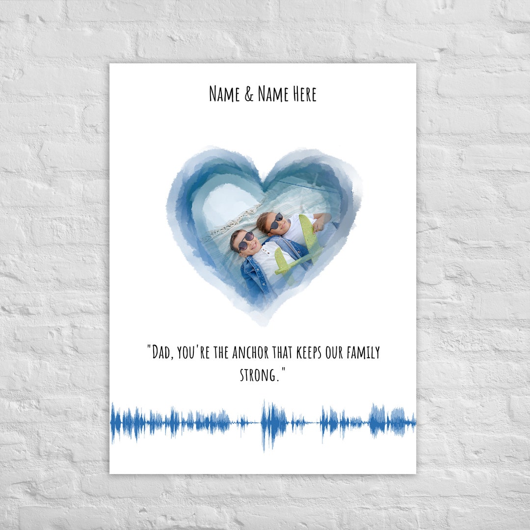 Personalized Father's Day Gift: Custom Soundwave and Heart Photo ...