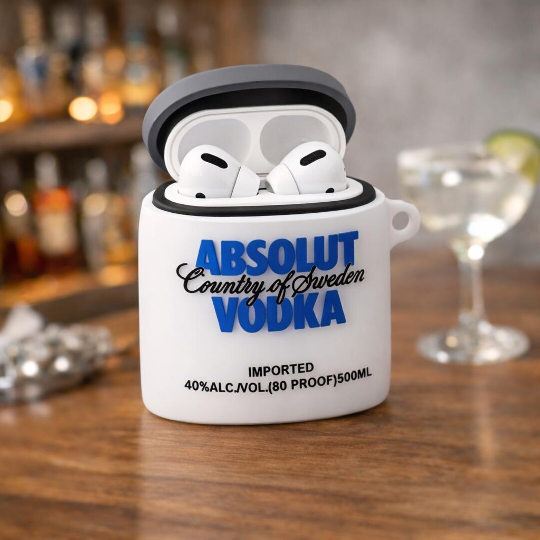 Absolut Vodka Airpods Case | 3D Silicone Protective Cover With Keychain ...