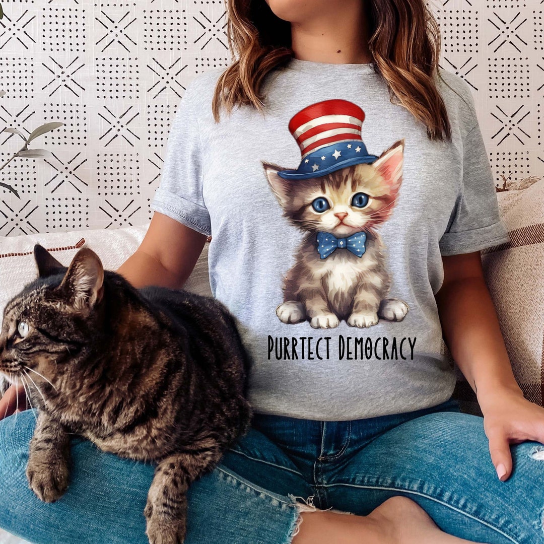 Purrtect Democracy Tee - Political T-shirt - Political Activism Shirt ...
