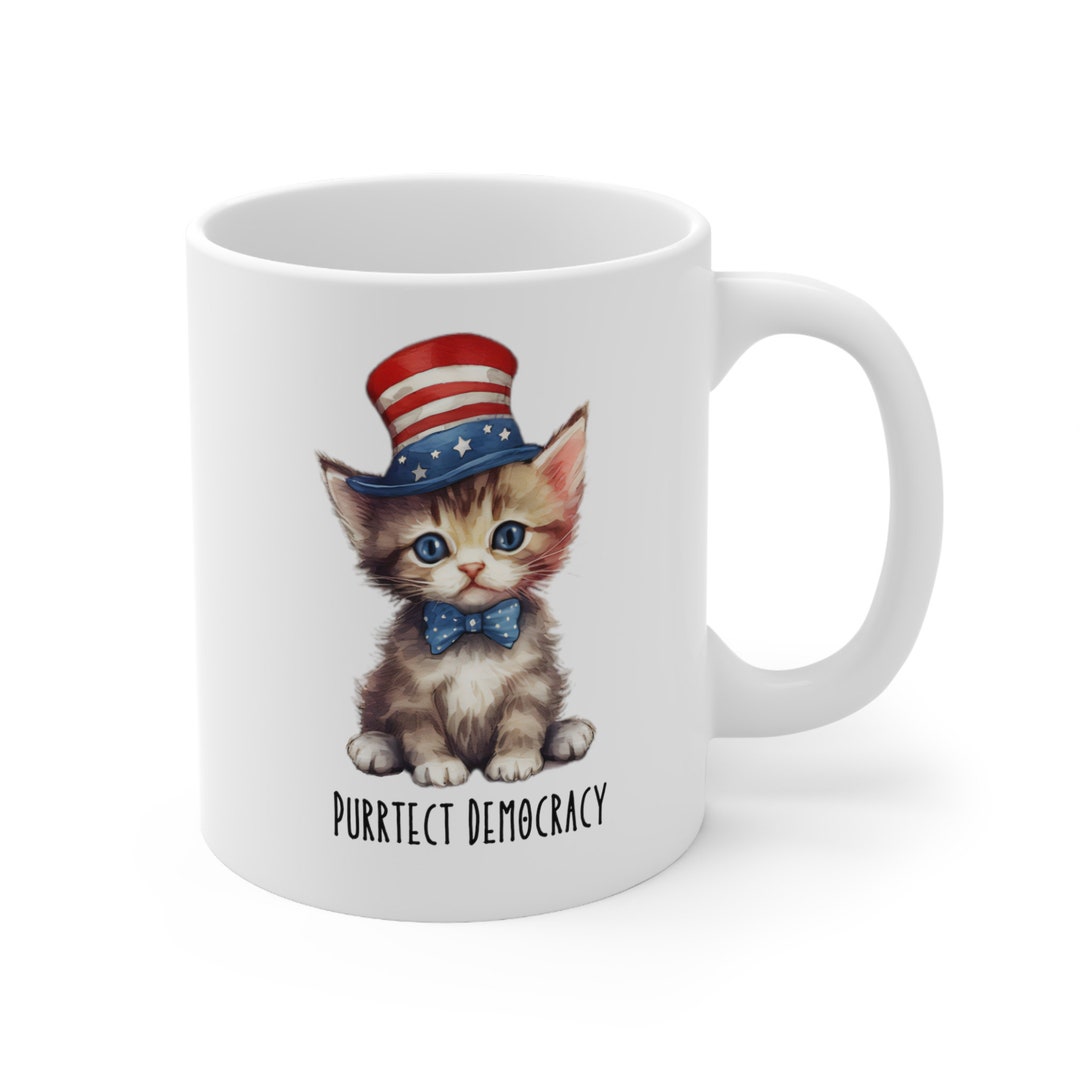 Purrtect Democracy Mug Uncle Sam Cat Political Activism Cats and ...