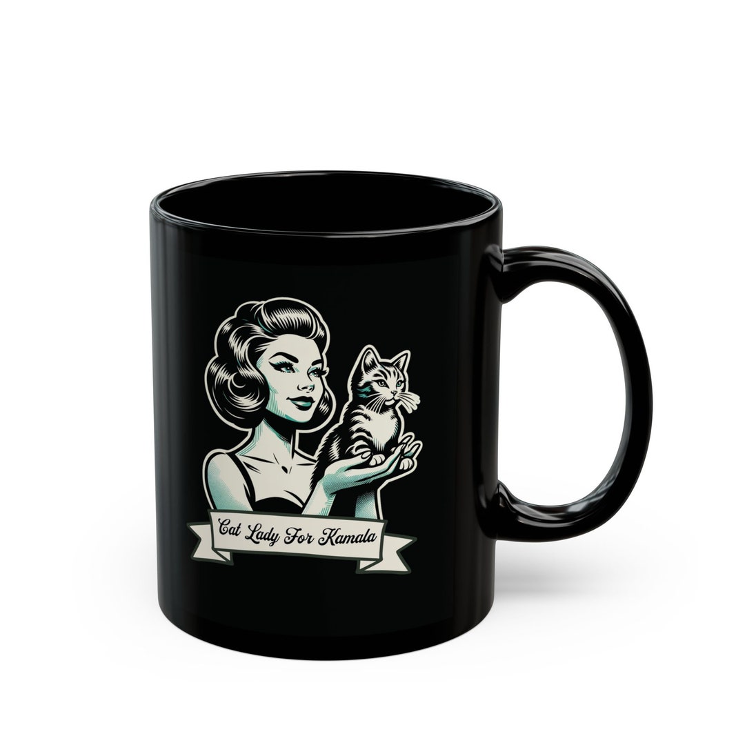Cat Lady for Kamala Mug, Retro Cat Lady, Kamala Harris for President ...