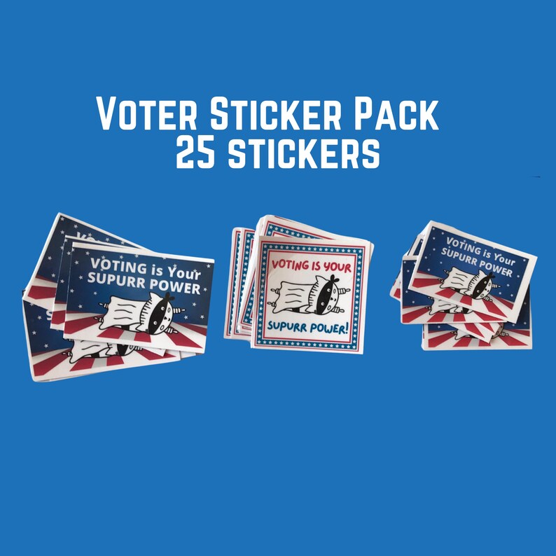Voter Sticker Pack Voting is Your Supurr Power Cat Sticker, Super Hero ...