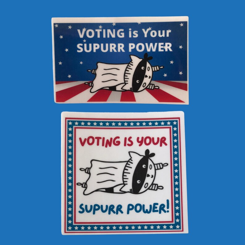 Voter Sticker Pack Voting is Your Supurr Power Cat Sticker, Super Hero ...