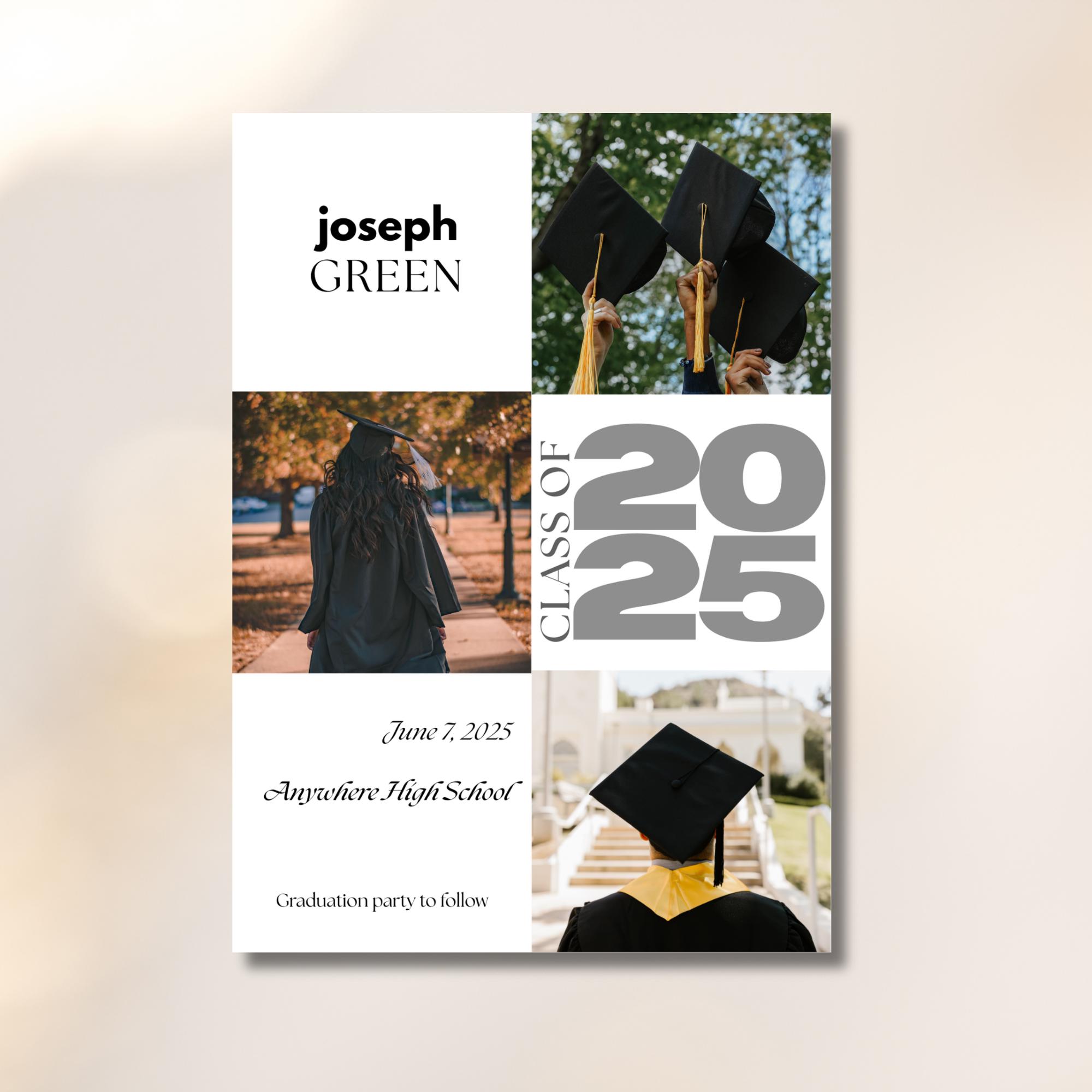 Editable Graduation 2025 Announcement, Minimalist Graduation ...