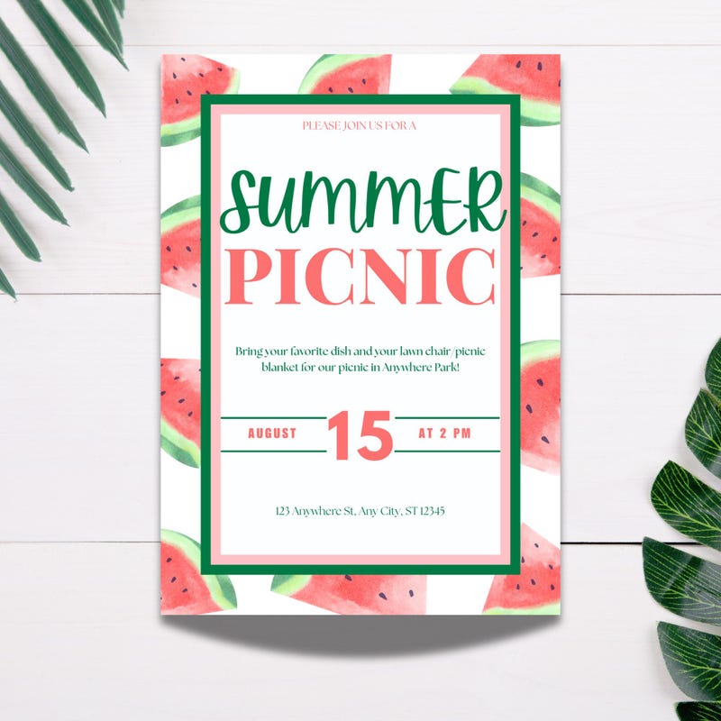 Watermelon Flyer Template - Etsy