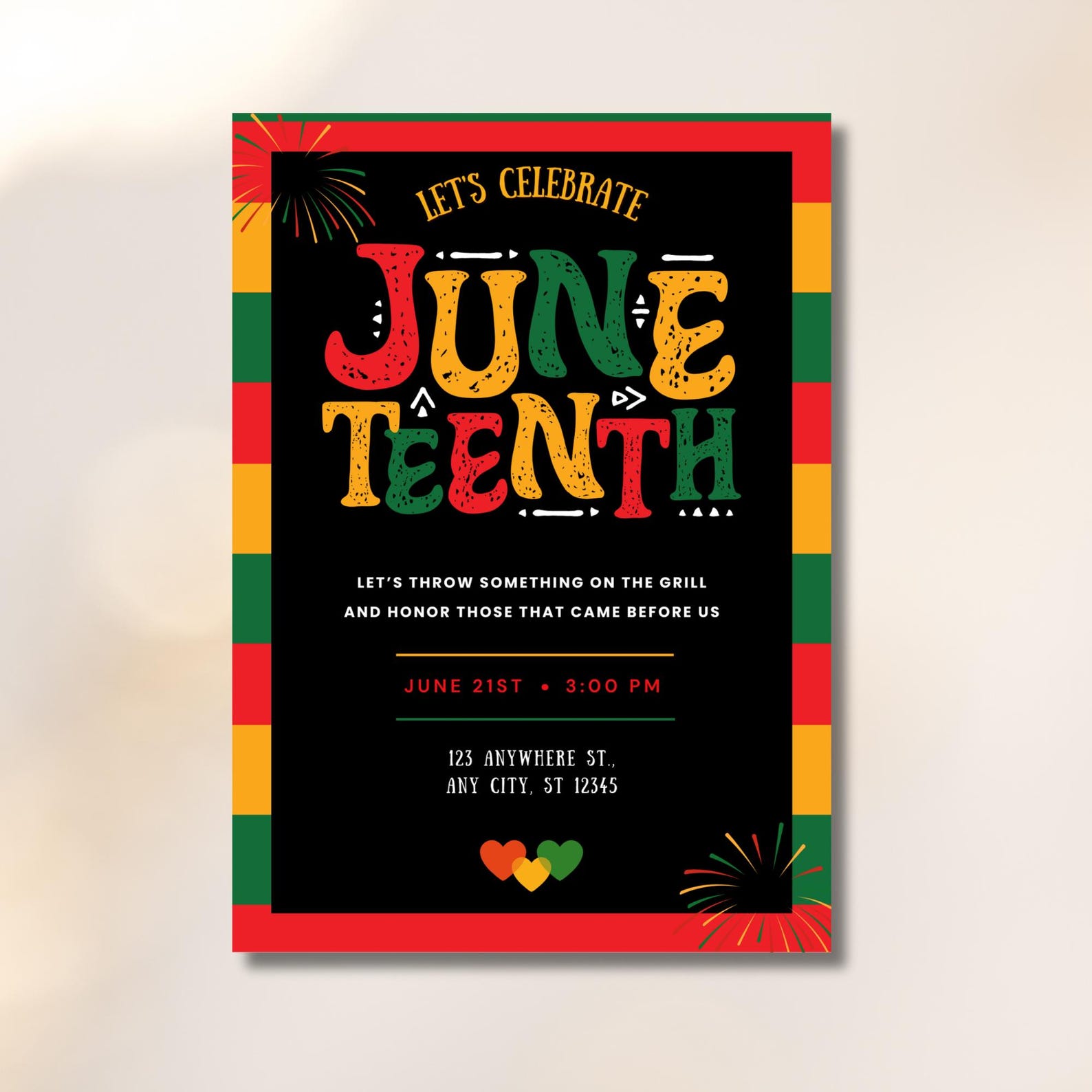 Juneteenth Party Invitation, Editable Juneteenth Celebration Cookout ...