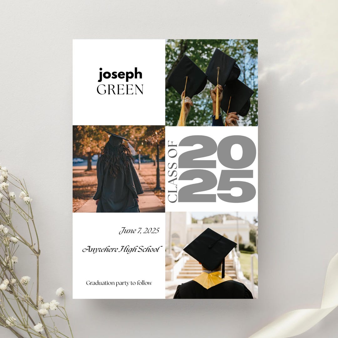 Editable Graduation 2025 Announcement, Minimalist Graduation ...