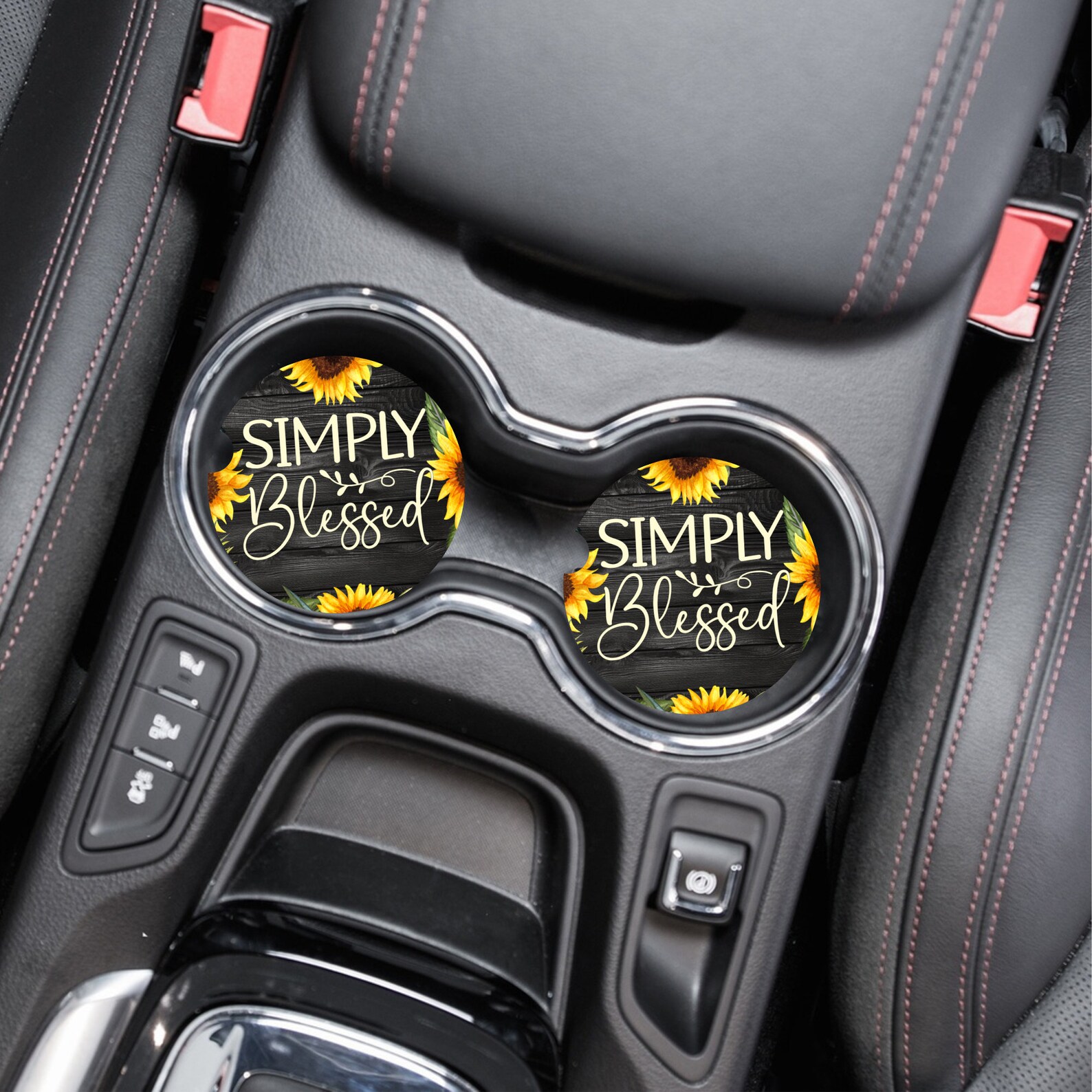 Simply Blessed, Religious Car Coasters, Sunflower Lover, Christian ...