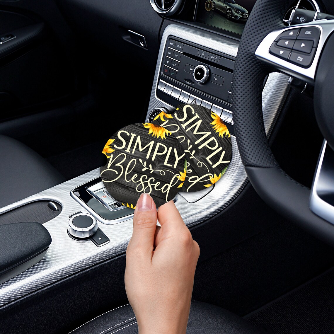 Simply Blessed, Religious Car Coasters, Sunflower Lover, Christian ...