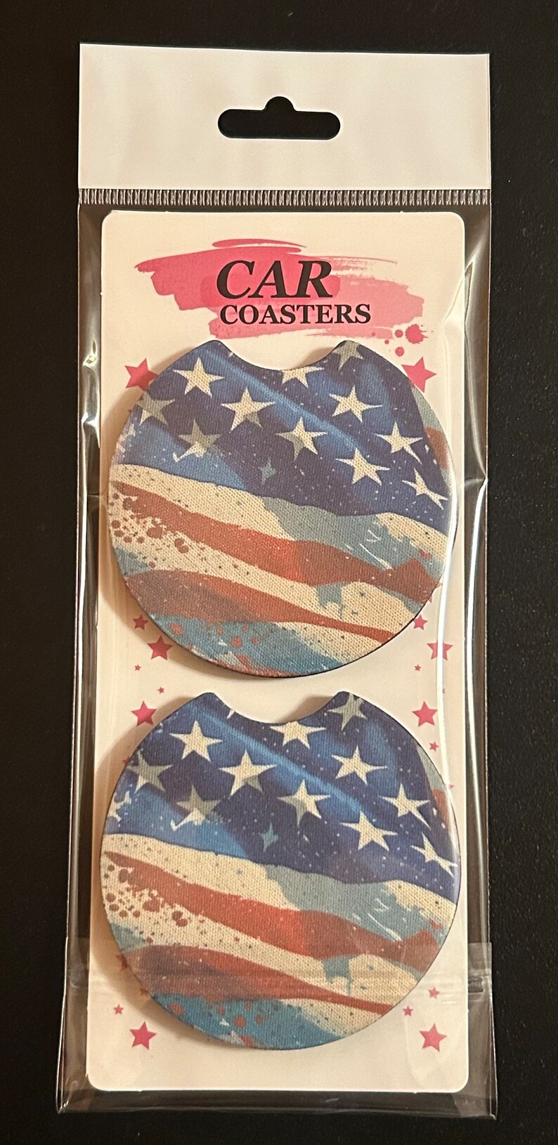 Patriotic Car Accessories for Men, USA Flag Car Coaster Set for ...