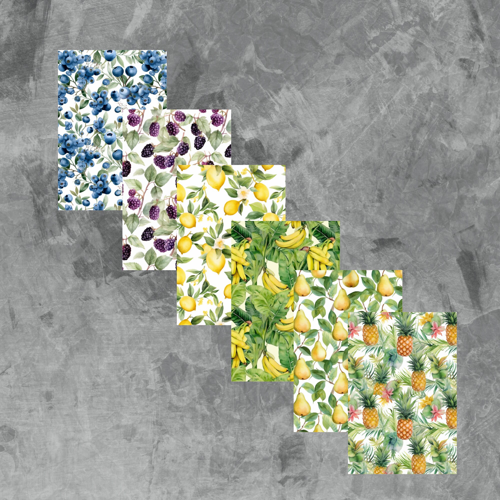 Fruit Orchard Watercolor Digital Paper - Seamless Watercolor Summer ...