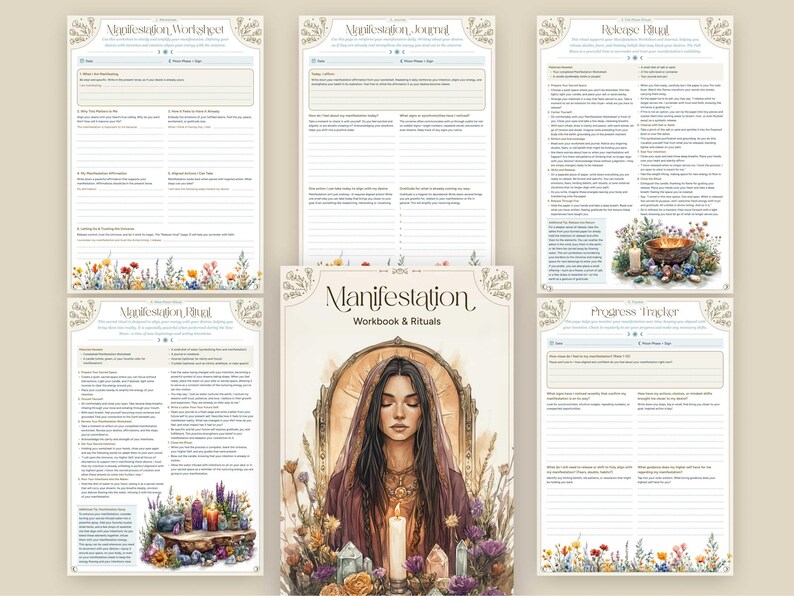 Printable Manifestation Workbook: Rituals & Affirmation Cards (PDF ...