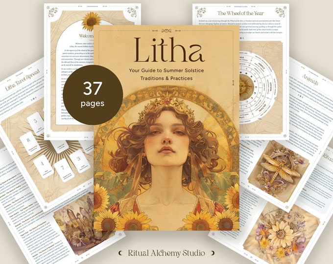 Litha Printable Guide: Wheel of the Year Grimoire Pages Book of Shadows Litha Correspondences ...