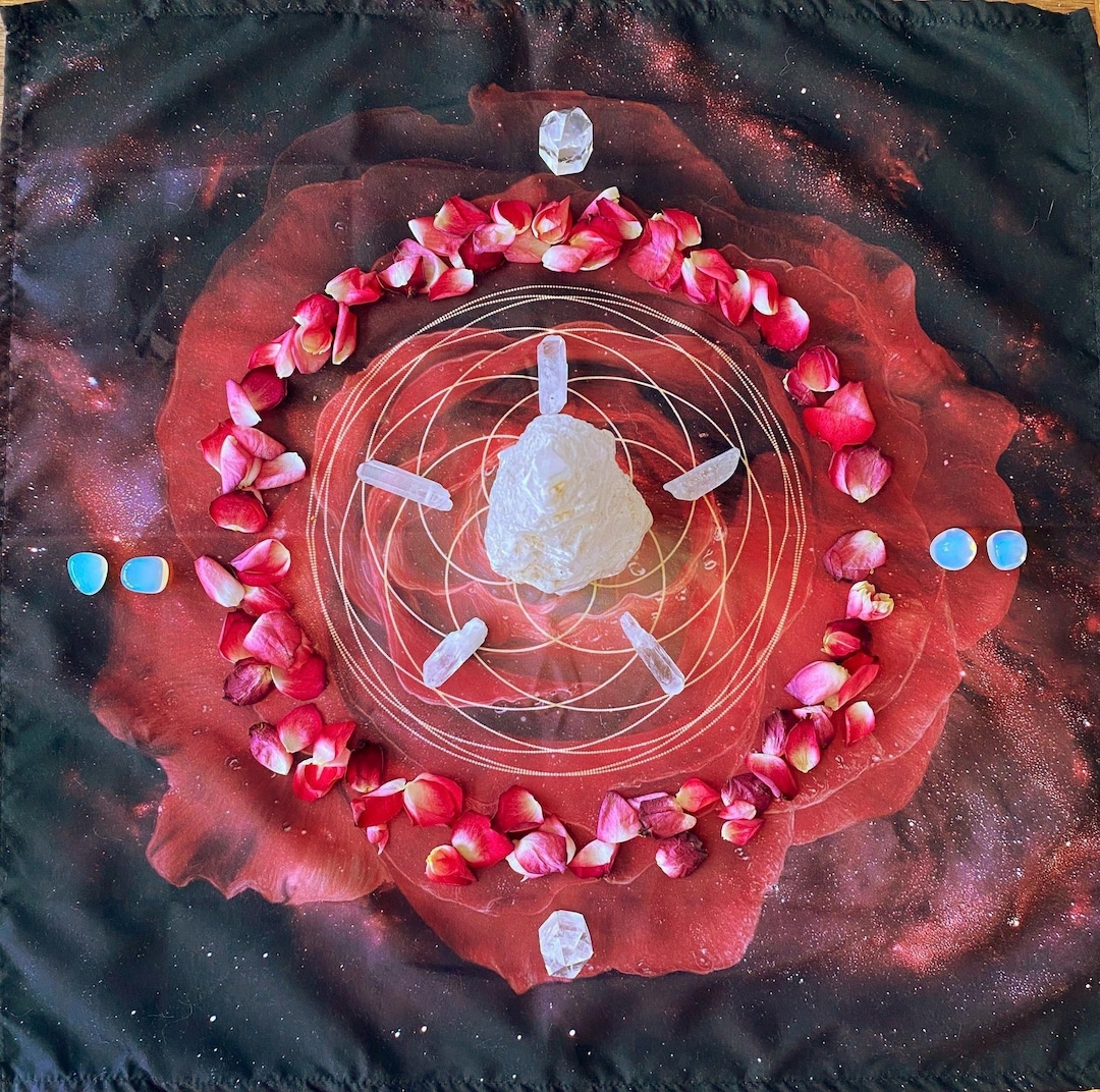 Sacred Feminine Altar Cloth – Venus Rose Mandala on Mystical Galaxy ...