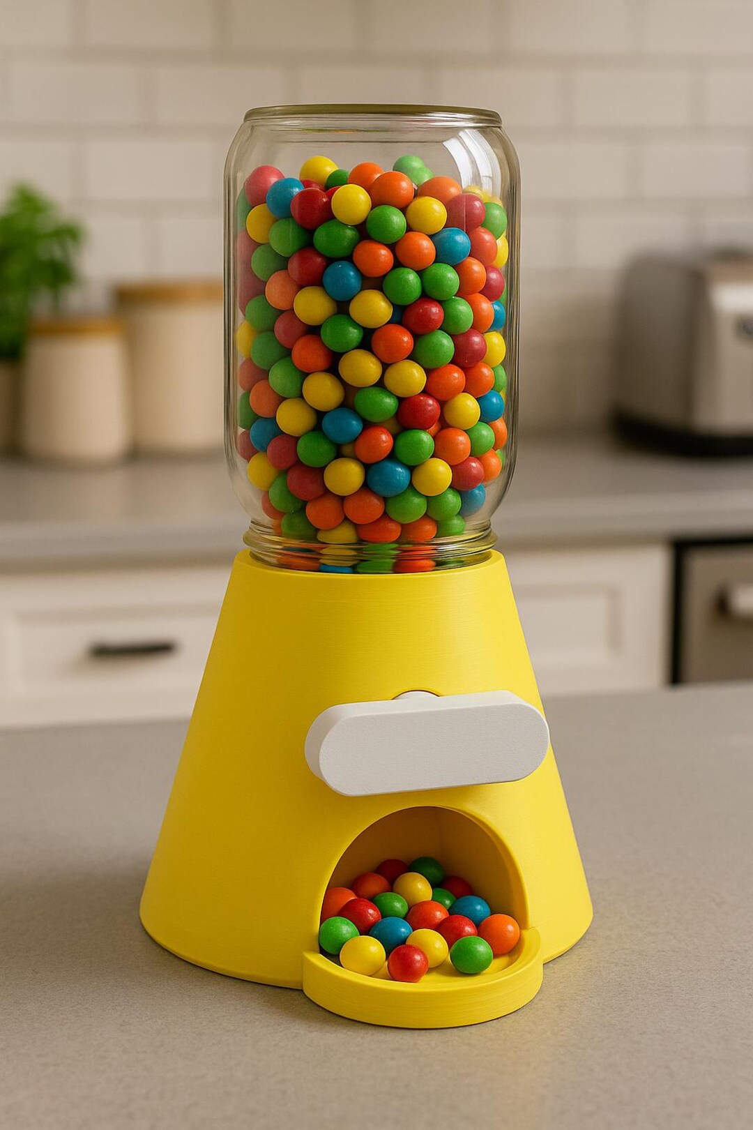 Candy Dispenser – Wide Mouth Mason Jar Treat Dispenser With Turn Lever ...