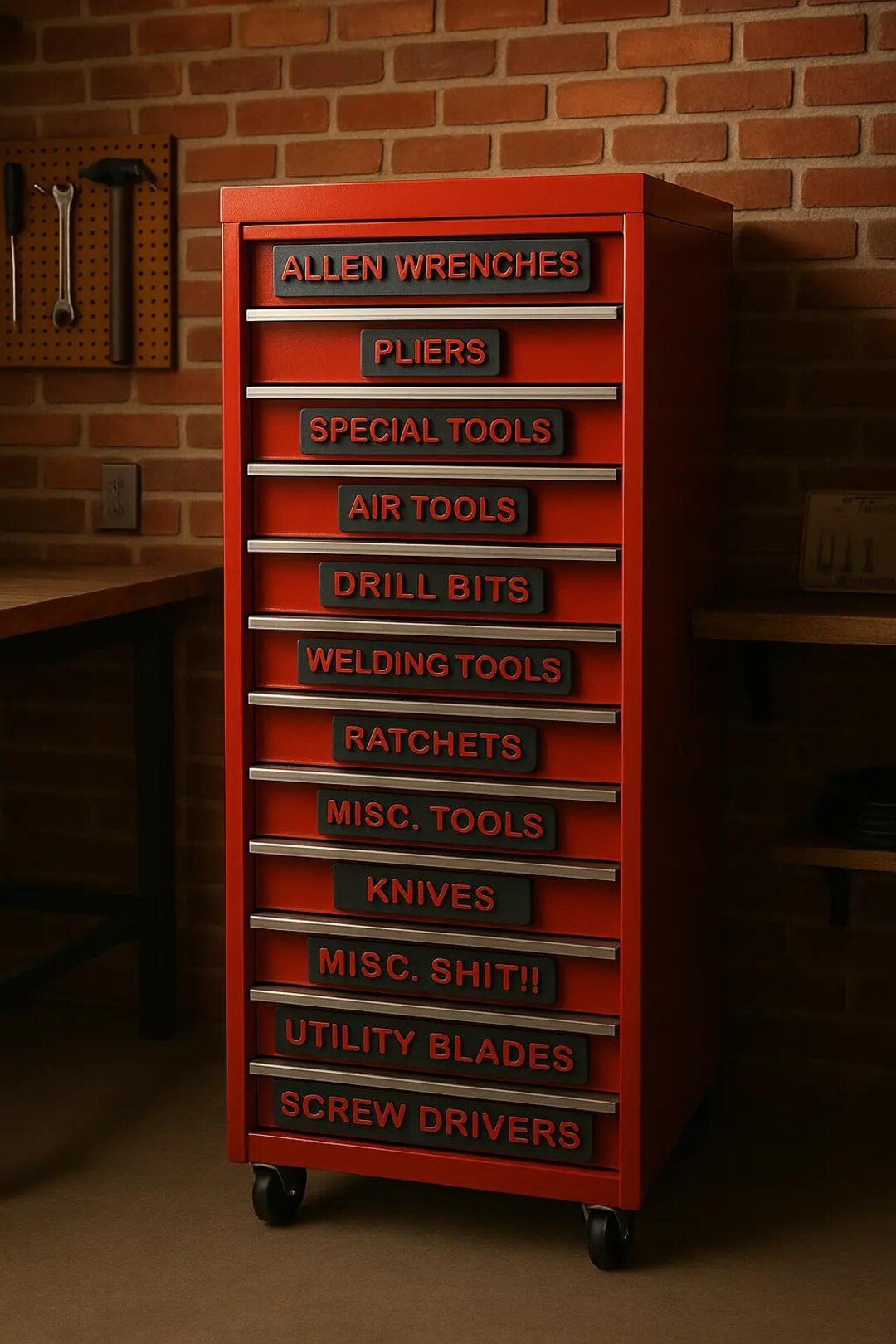 Magnetic Toolbox Labels Set of 14 – Bold 3D Shop Drawer Tags for Garage ...