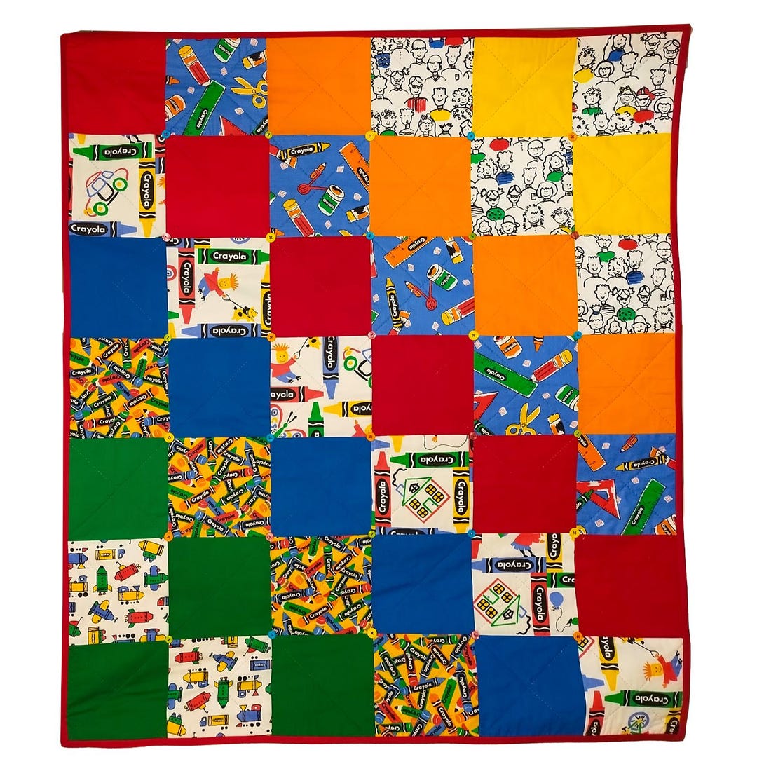 Crayola Crayon Quilt for Kids, #1 - Etsy