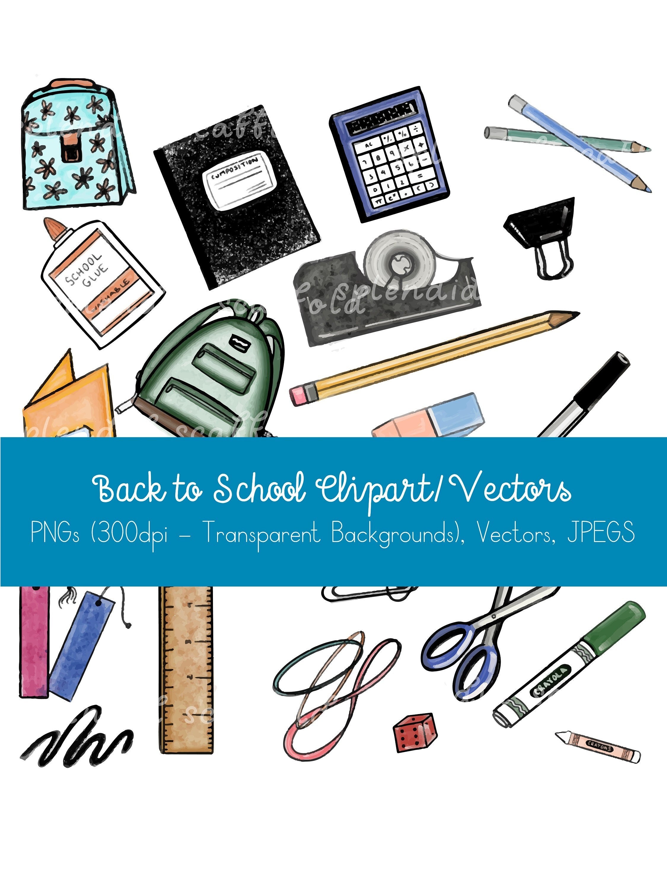 Back to School Clipart, School PNG Bundle, School Clipart Bundle ...