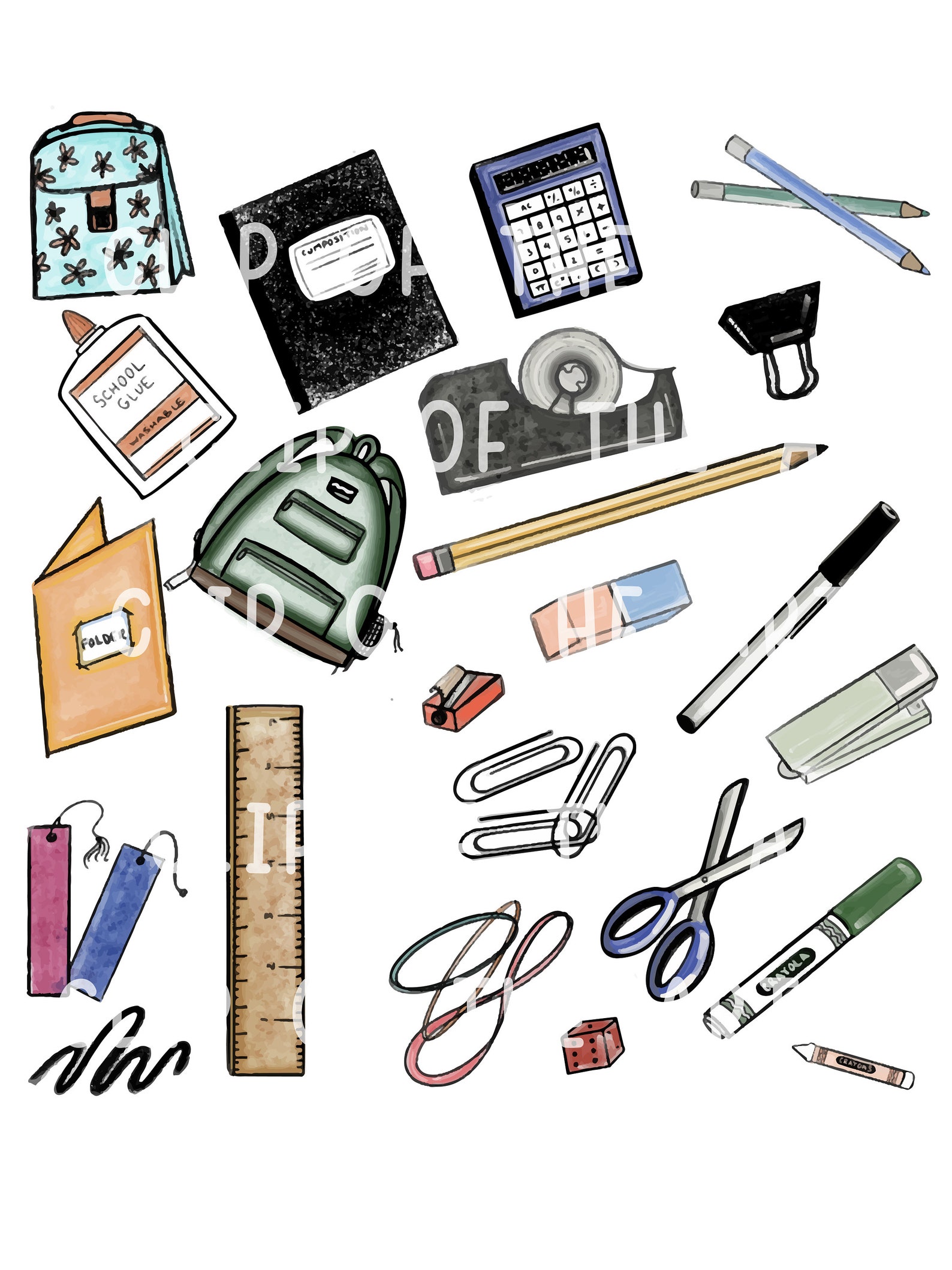 Back to School Clipart, School PNG Bundle, School Clipart Bundle ...