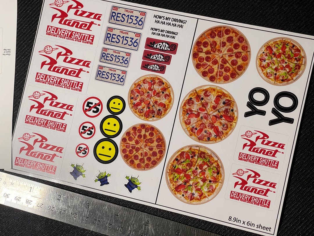 1/10 Scale Pizza Planet Decals RC Stickers Fits Crawler Axial Traxxas ...