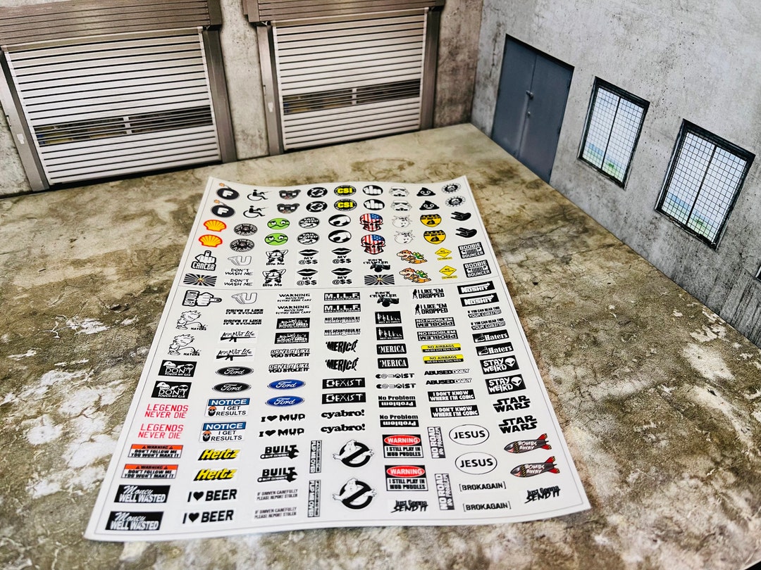 New, PRE-CUT for 2024!! 148 RC Stickers on Clear, Sticker Bomb Scale ...