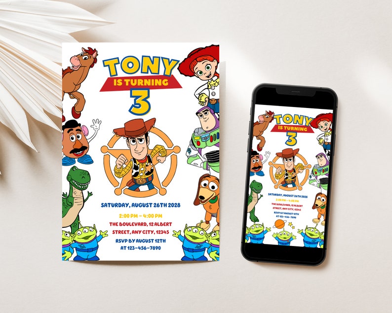 Editable Toy Story Birthday Invitation Template Printable - Etsy México