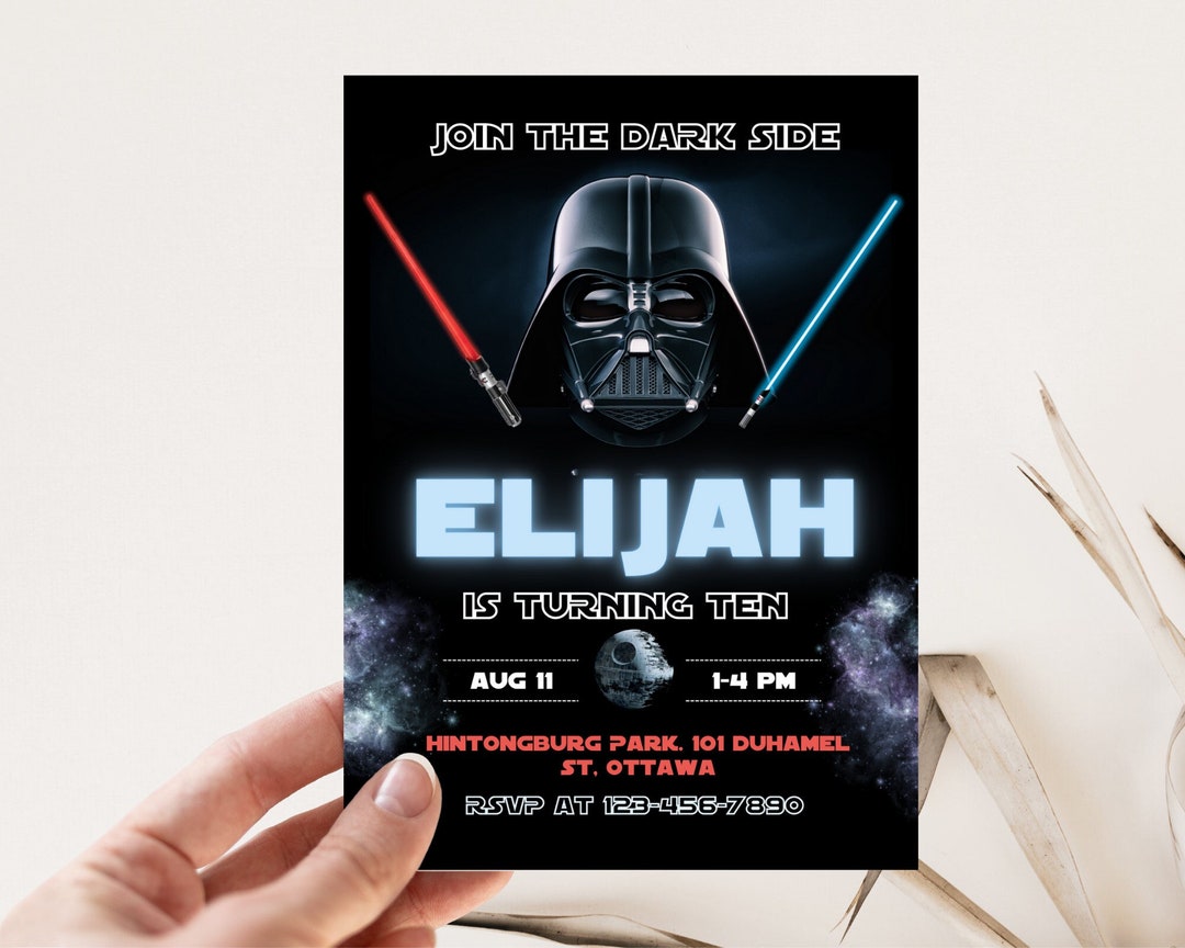 Plantilla de invitación de cumpleaños de Star Wars editable - Etsy España