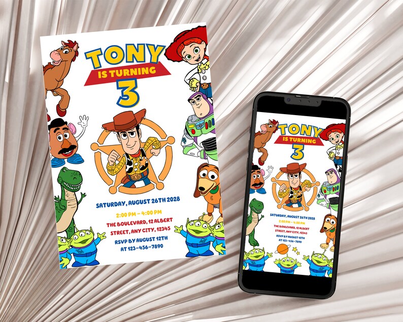Editable Toy Story Birthday Invitation Template Printable - Etsy México