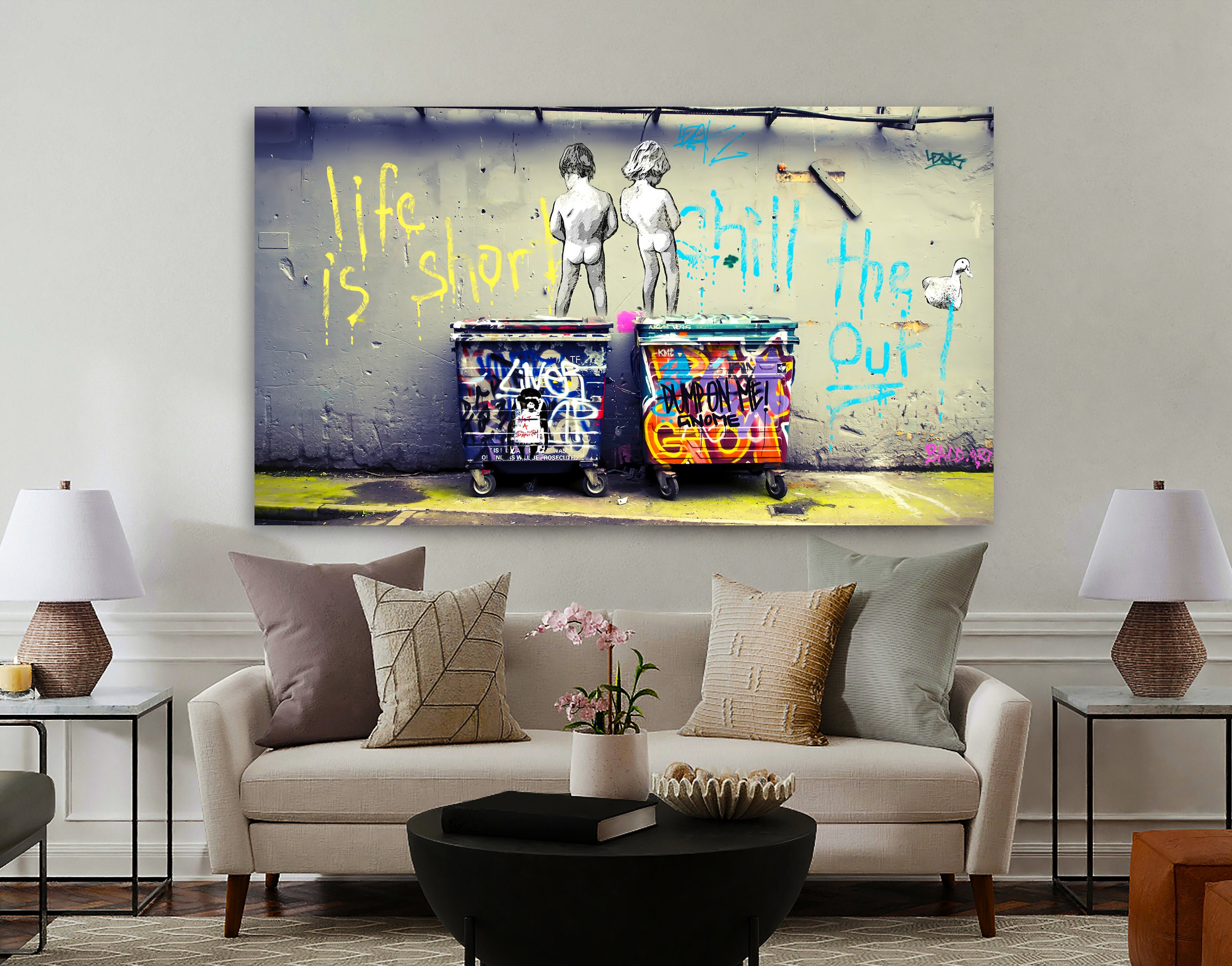 Banksy Wall Art, Banks Printable, Banksy Life is Short, Digital ...